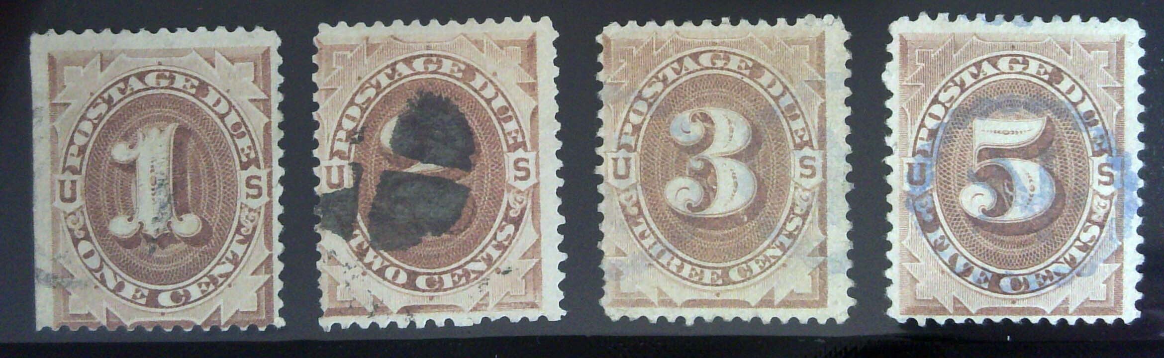 Scott #J1-J4 - Brown - Postage Due Stamps Lot - Used - 1879 | United ...