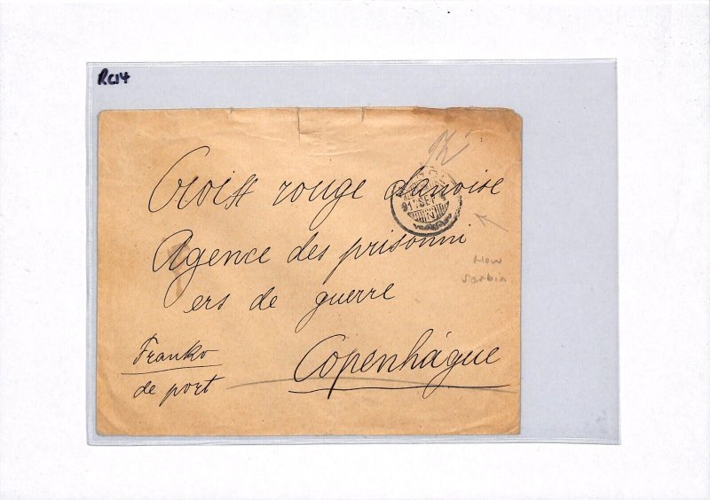 Hungary/Serbia WW1 POW Cover Mohol 1917 CDS Censor Danish RED Cross ...