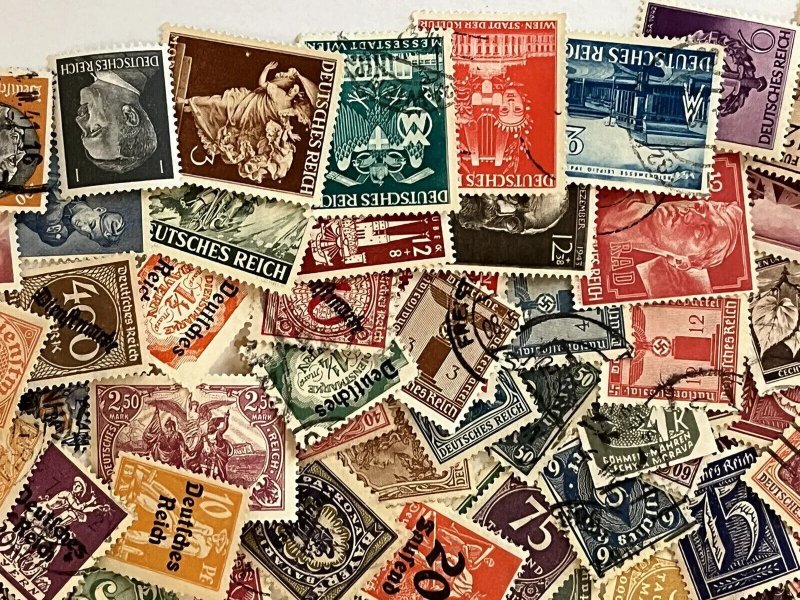 Nazi German HUGE stamp lot 50 pieces Authentic THIRD REICH WWII WW2 era ...