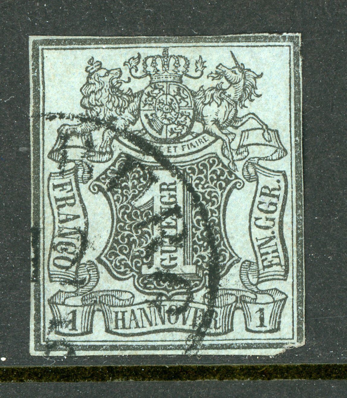 Germany 1850 Hanover 1gg Gray Blue Scott # 1 VFU N419 | Europe ...
