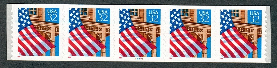 #2915A Flag over Porch #88888 - PV MNH plate number coil PNC5 | United ...