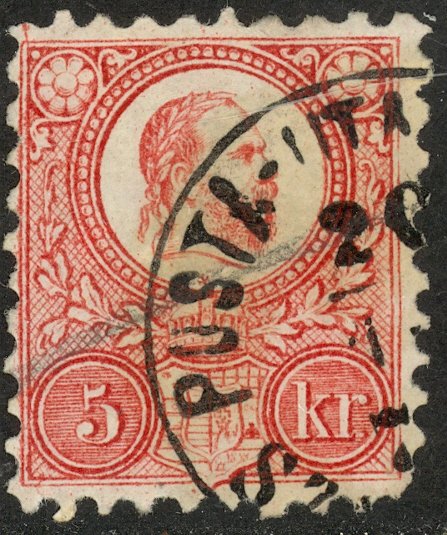 HUNGARY 1871-72 5kr Franz Joseph Engraved Portrait Issue Sc 9 Used ...