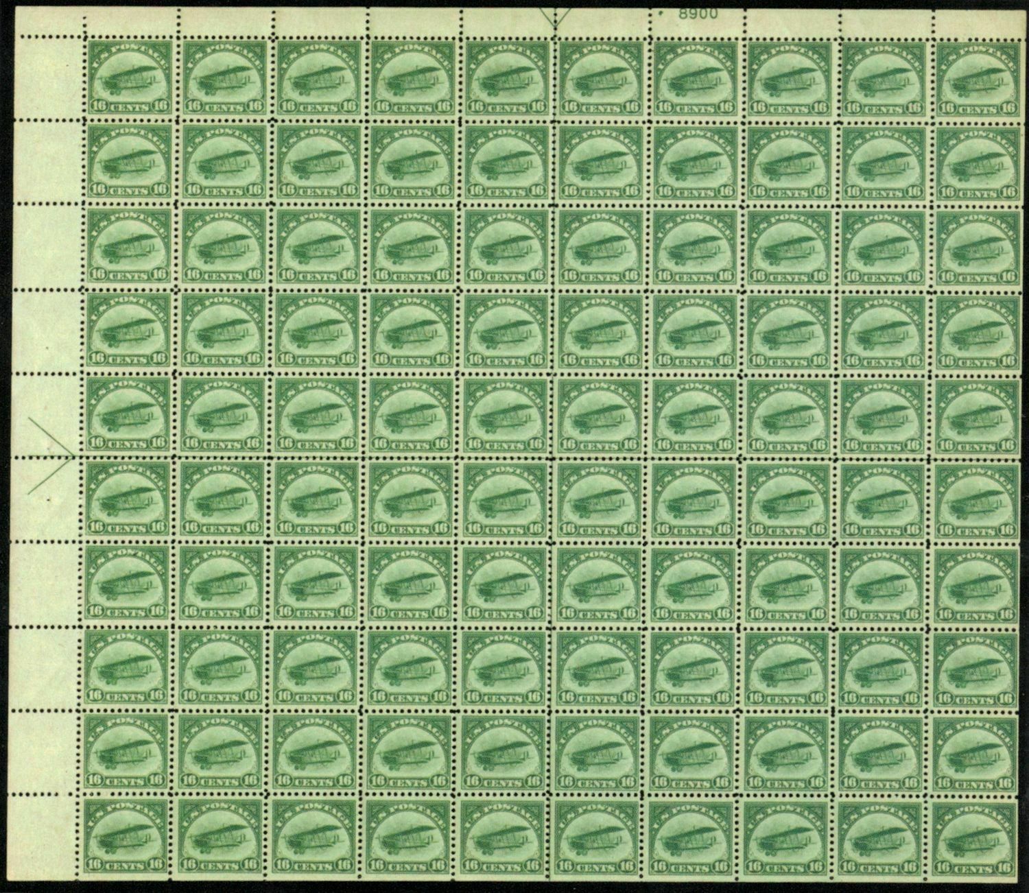 MALACK C2 16c Jenny, green, sheet of 100, a remarka..MORE.. k0287 ...