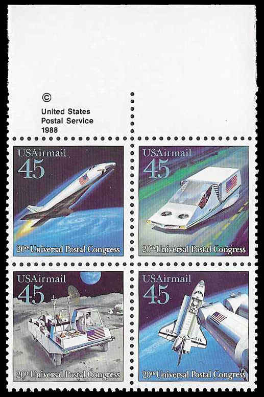 PCBstamps US C122/C125 CW $1.80(4x45c)Futuristic Mail, MNH, (CW-1 ...