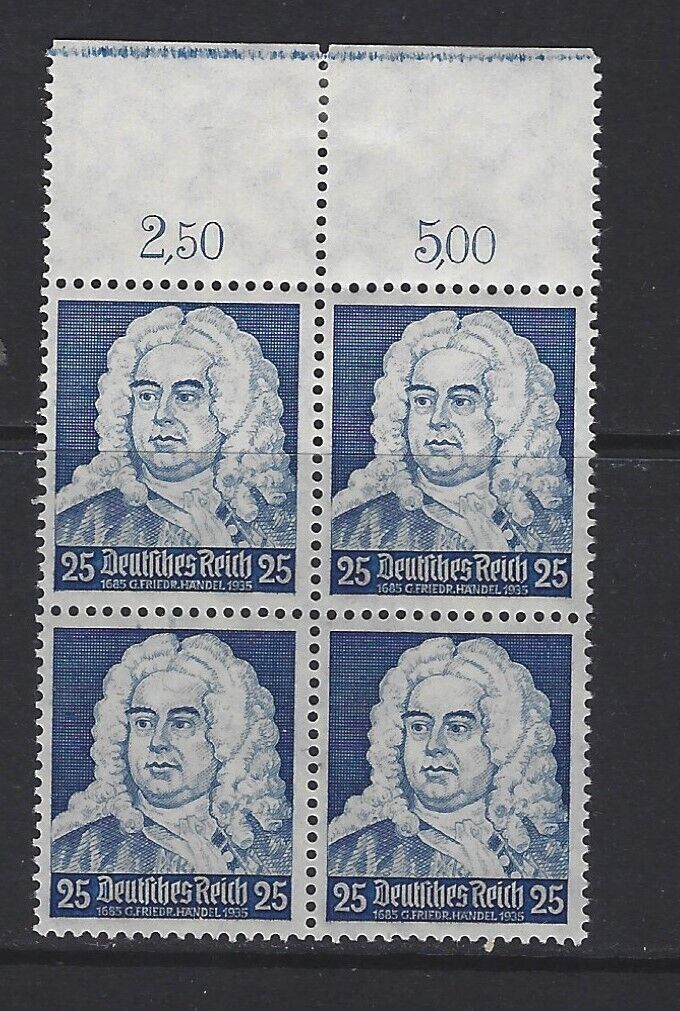 Germany - #458 - George Frideric Handel Plate Block (1935) Composer ...