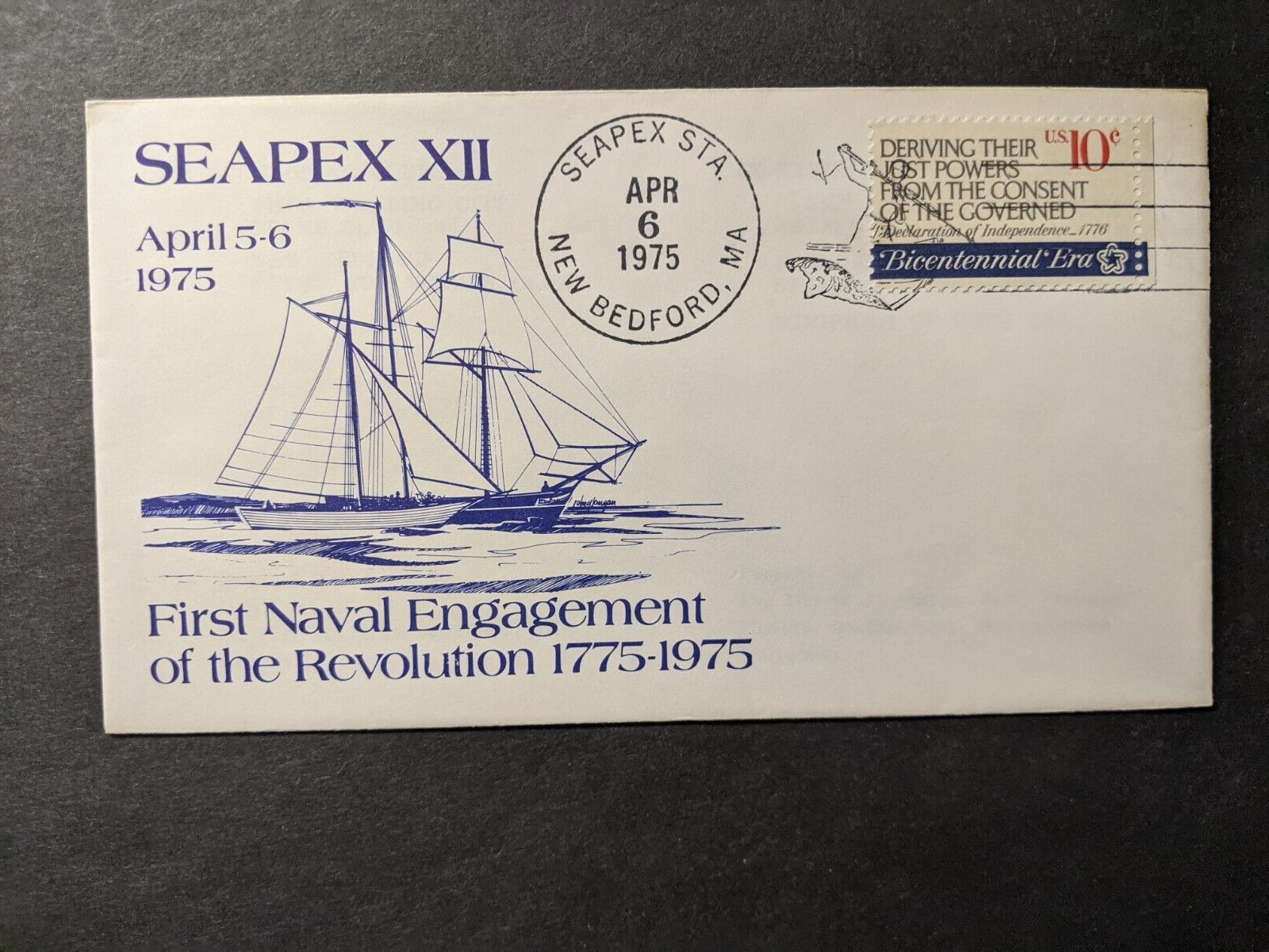 American Revolution Sailing Ship HMS FALCON Naval Cover 1975 Cachet New ...