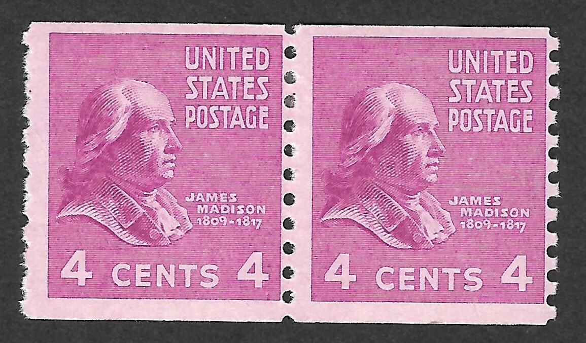 MLH 1939 Prexie 4-Cent Pair, Scott #843* | United States, General Issue ...