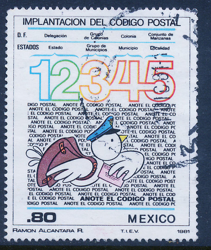 MEXICO 1259 Inauguration zip codes (Codigo Postal) Used (898 / HipStamp