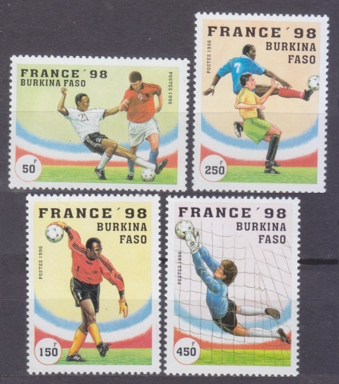 1996 Burkina Faso 1427-1430 1998 FIFA World Cup in France 5,00 ...