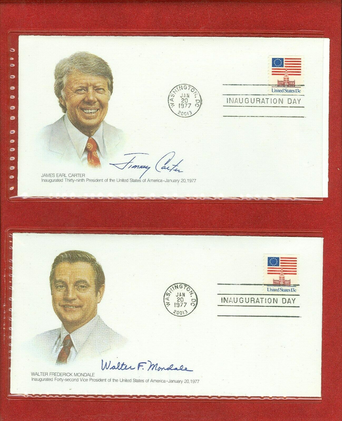 United States 1977 Jimmy Carter & Walter Mondale Inauguration Covers in ...