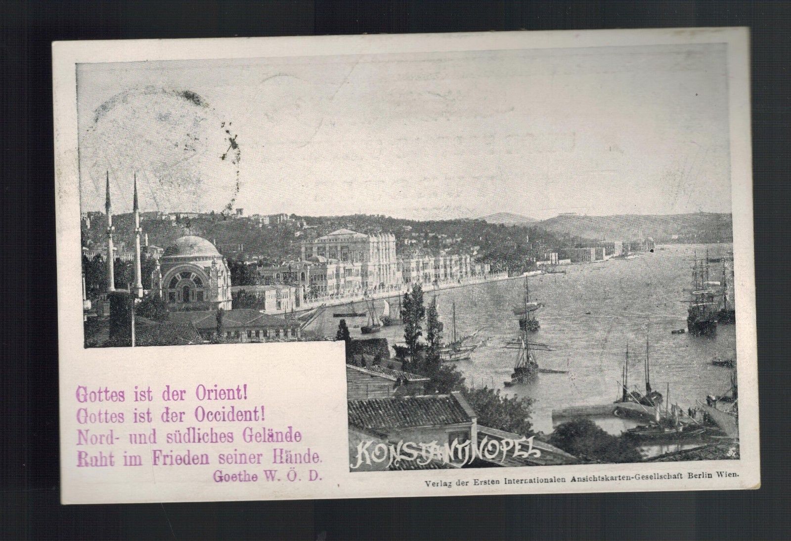1898 Constantinople Turkey Posen Ships Harbor Real Picture Postcard ...