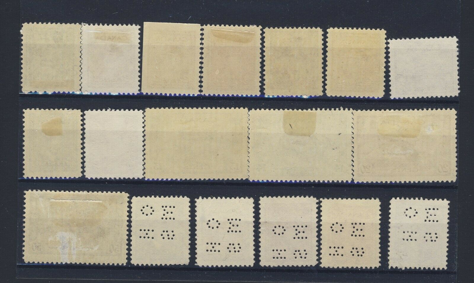 18x Canada WW2 Stamps 1c to 8c 13c-14c-20c-50c 5x O.H.M.S. Guide Value ...