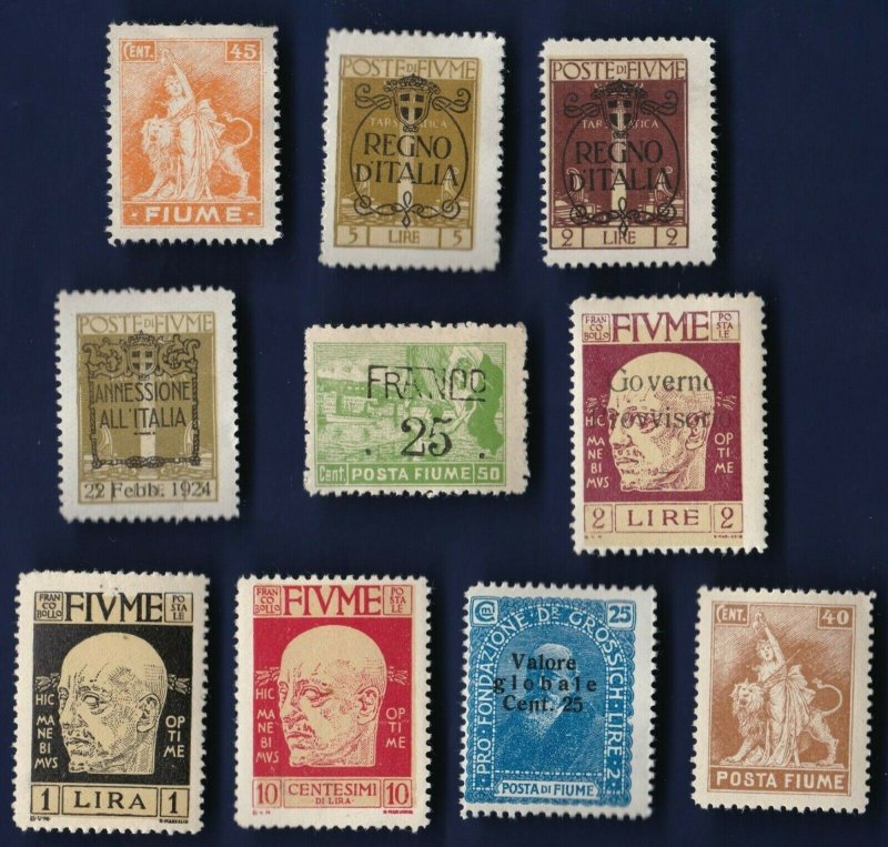 10 All Different FIUME Stamps | Europe - Italy, Stamp / HipStamp