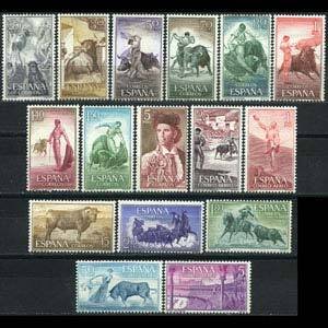 SPAIN 1960 - Scott# 909-20+C Bull Fight Set of 16 LH back thin | Europe ...