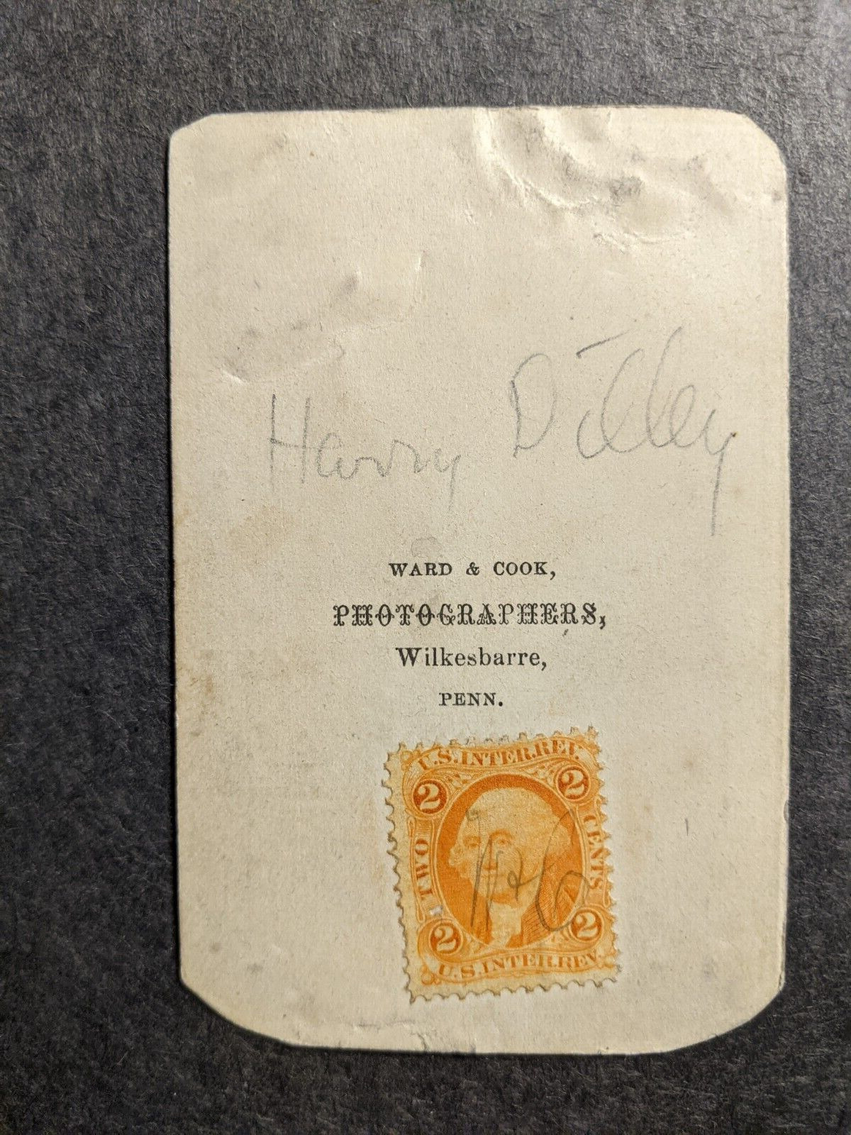 1860's SMALL CHILD 2" X 3 1/2" Postal History Cover WARD & COOK ...