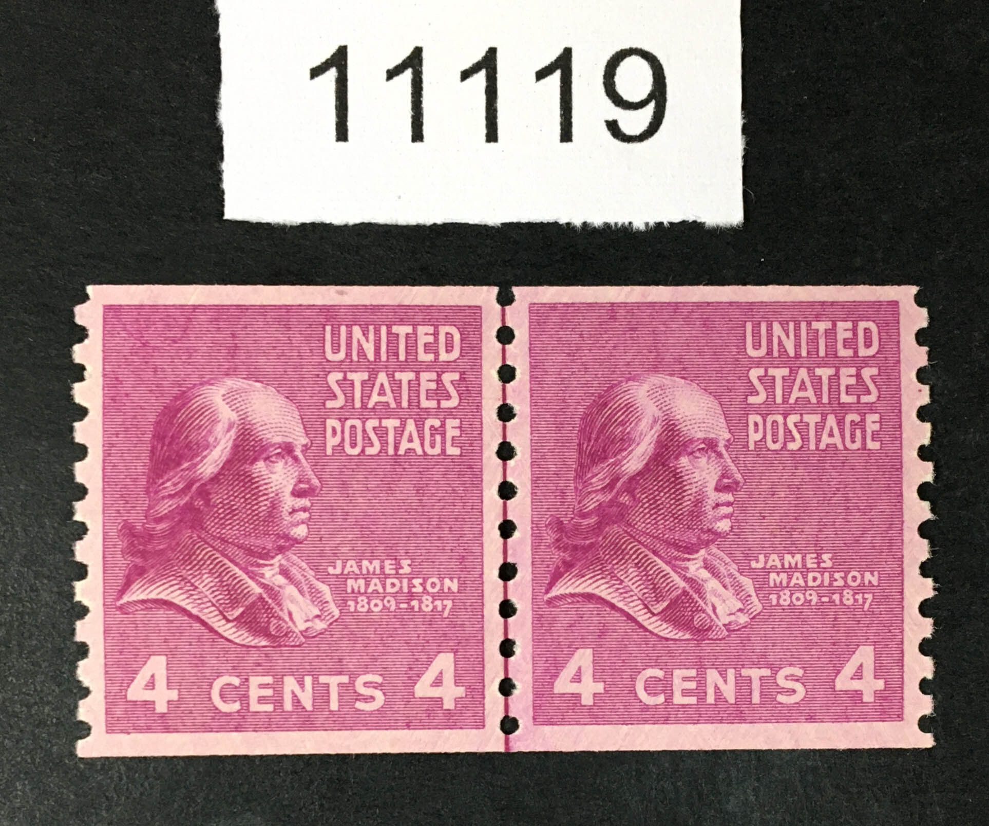 US Stamps # 843 Coil Line Pair Mint OG NH LOT #11119 | United States ...