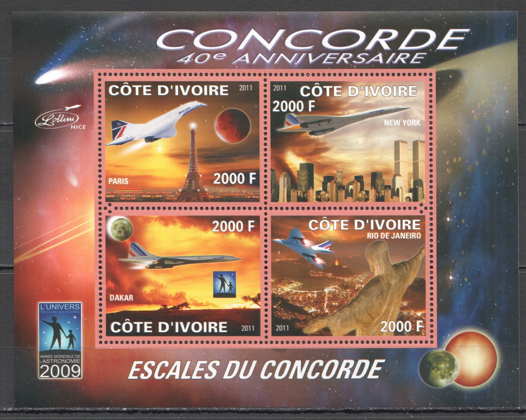 Vk110 2011 Concorde 40Th Anniversary Space Solar Eclipse Paris New York ...