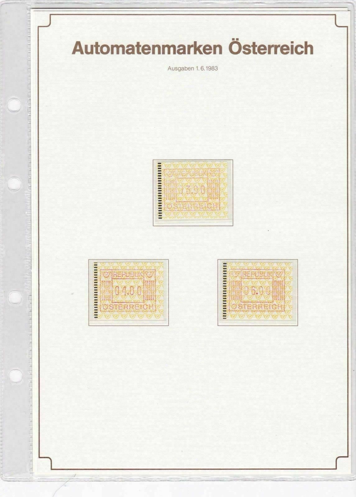 Austria a.T.M. Automatic Vending Machine Stamps Labels & Illustration R ...