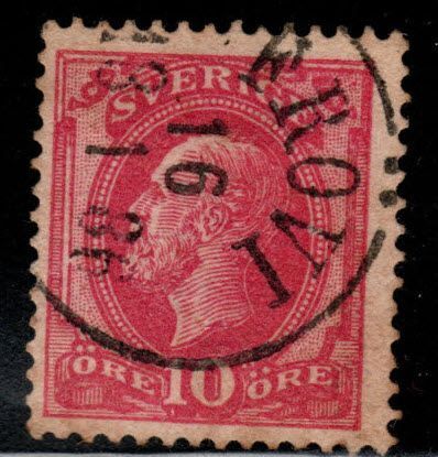 SWEDEN Scott 39 used dull Rose 1885 King Oscar stamp | Europe - Sweden ...