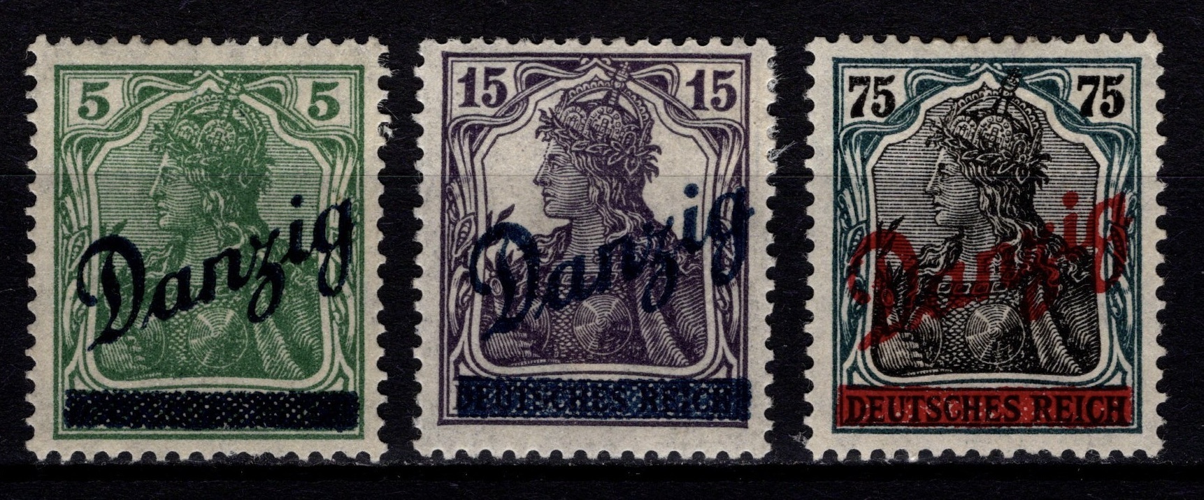 Danzig 1920 Germania Optd. diagonally & bar, Part Set [Unused] | Europe ...