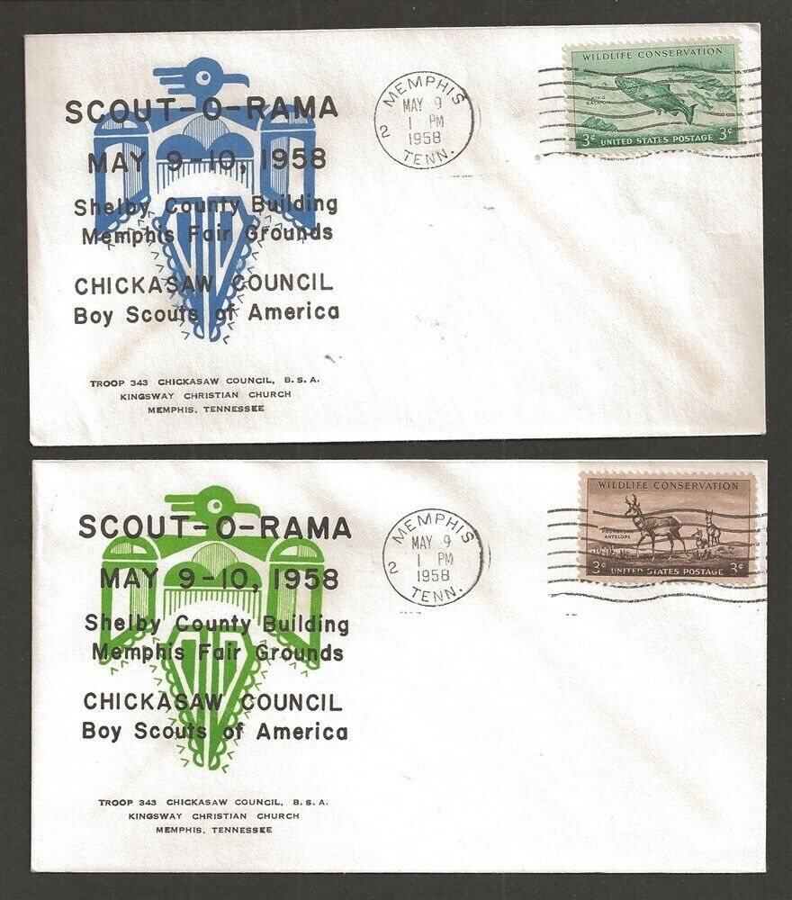 1958 US Boy Scout Memphis Chicakasaw Council Scout-o-Rama 2 different ...