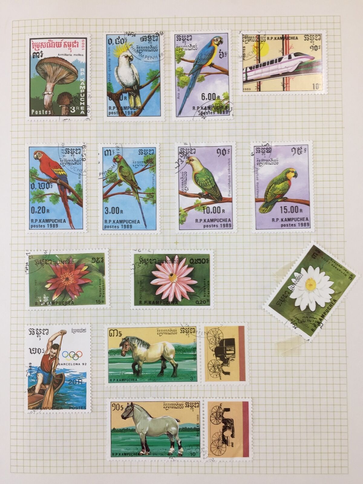 Kampuchea Cambodia Birds Sport Cats Used on 25+Pages (Apx 200+Stamps ...