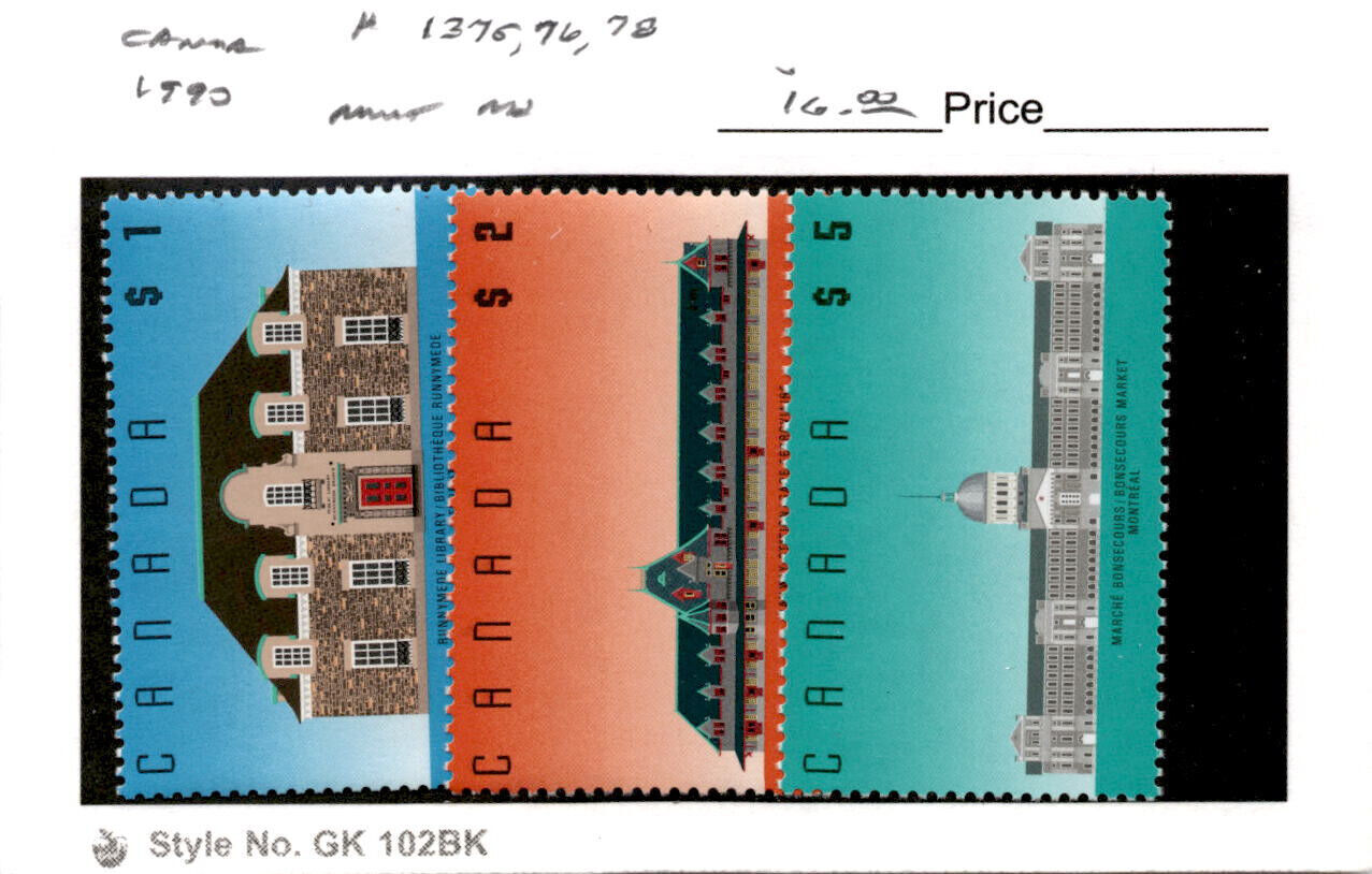Canada, Postage Stamp, #1181-1183 Mint NH, 1992 Architecture (AH ...