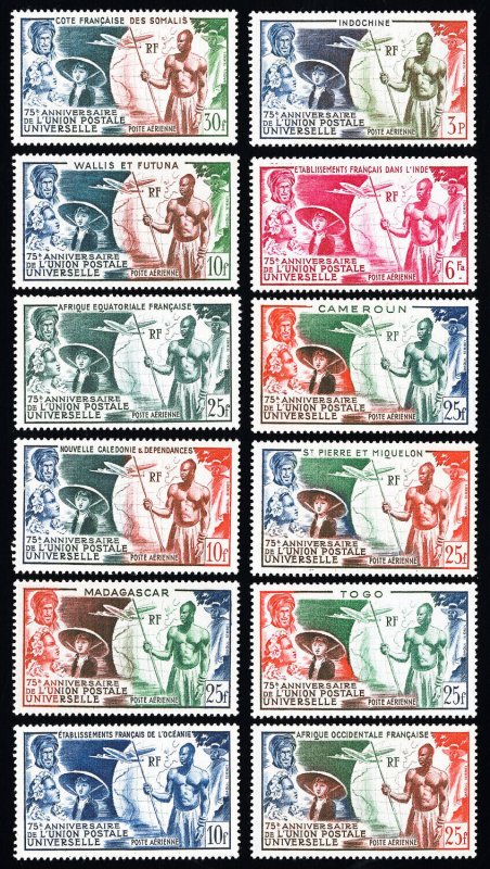 French Colonies Stamps MNH XF Universal Postal Union Complete Set | Europe - France & Colonies ...