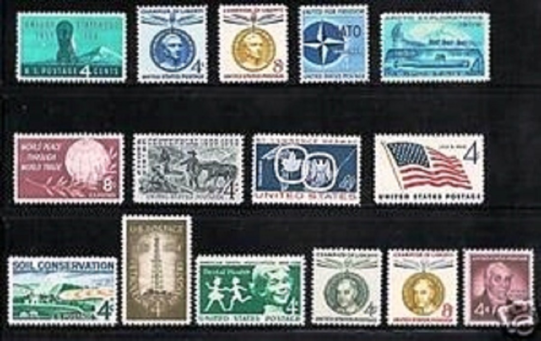US 1959 Commemoratives Year Set, #1124-#1138, (15 varieties), (6 ...