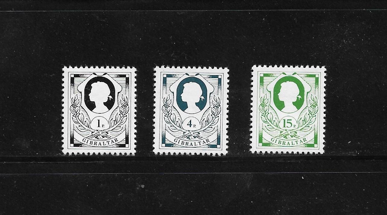 Gibraltar Stamps: 1911 QEII Booklet Issues #407-409; 3 Different; MNH ...