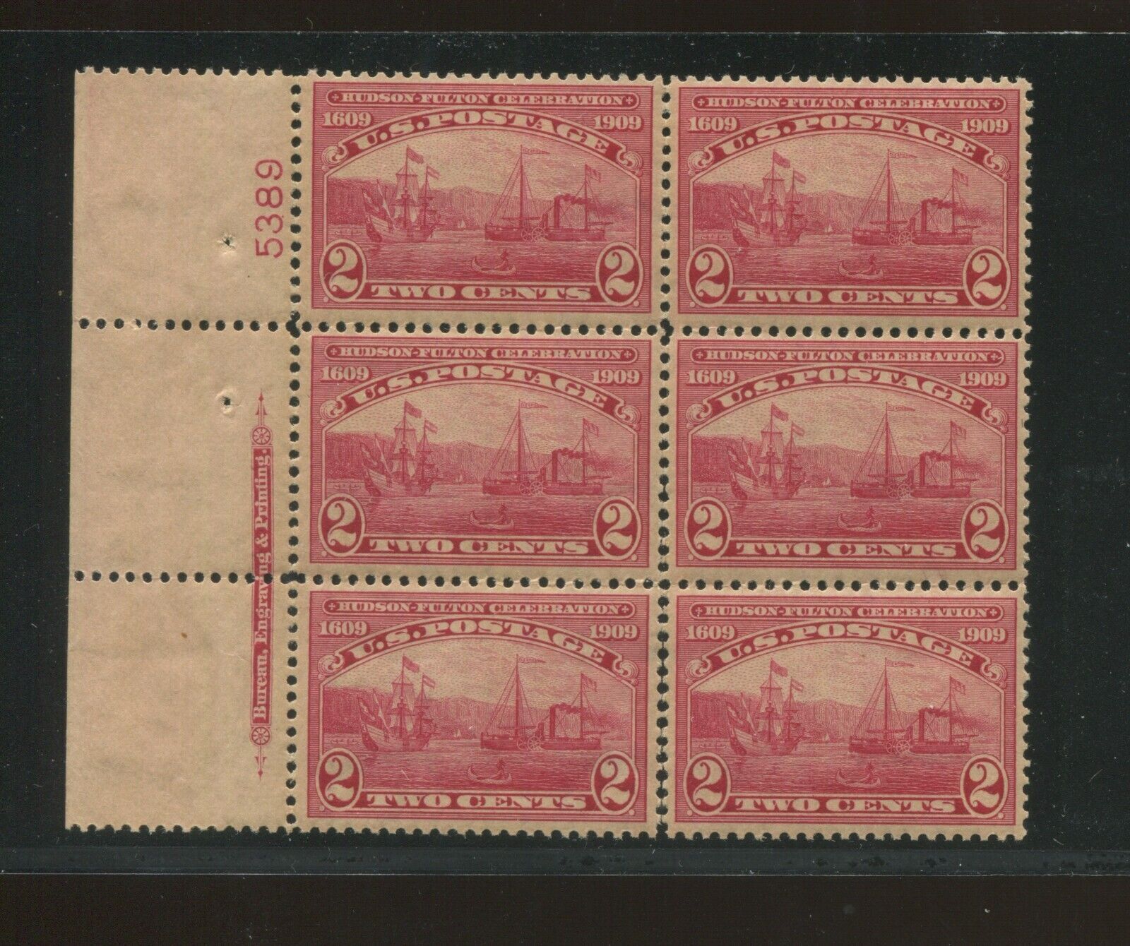 United States Postage Stamp #372 Mint Hinged OG Imprint Plate Block No ...