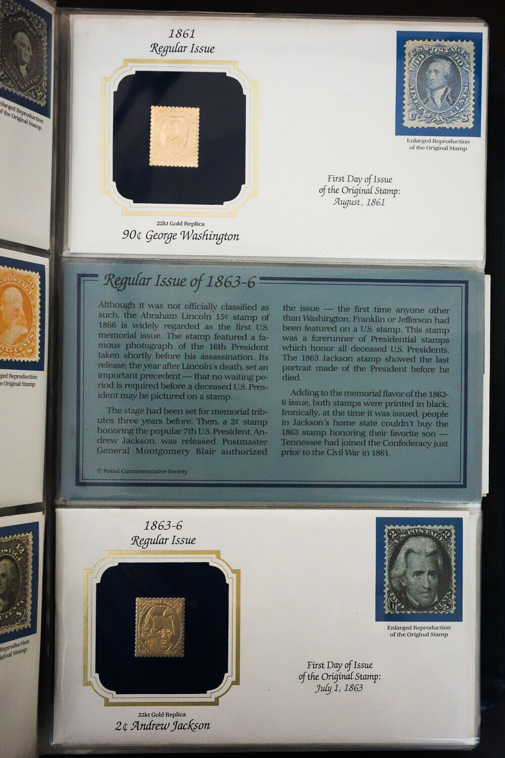 US Collection of 22kt Golden Stamp Replicas / HipStamp