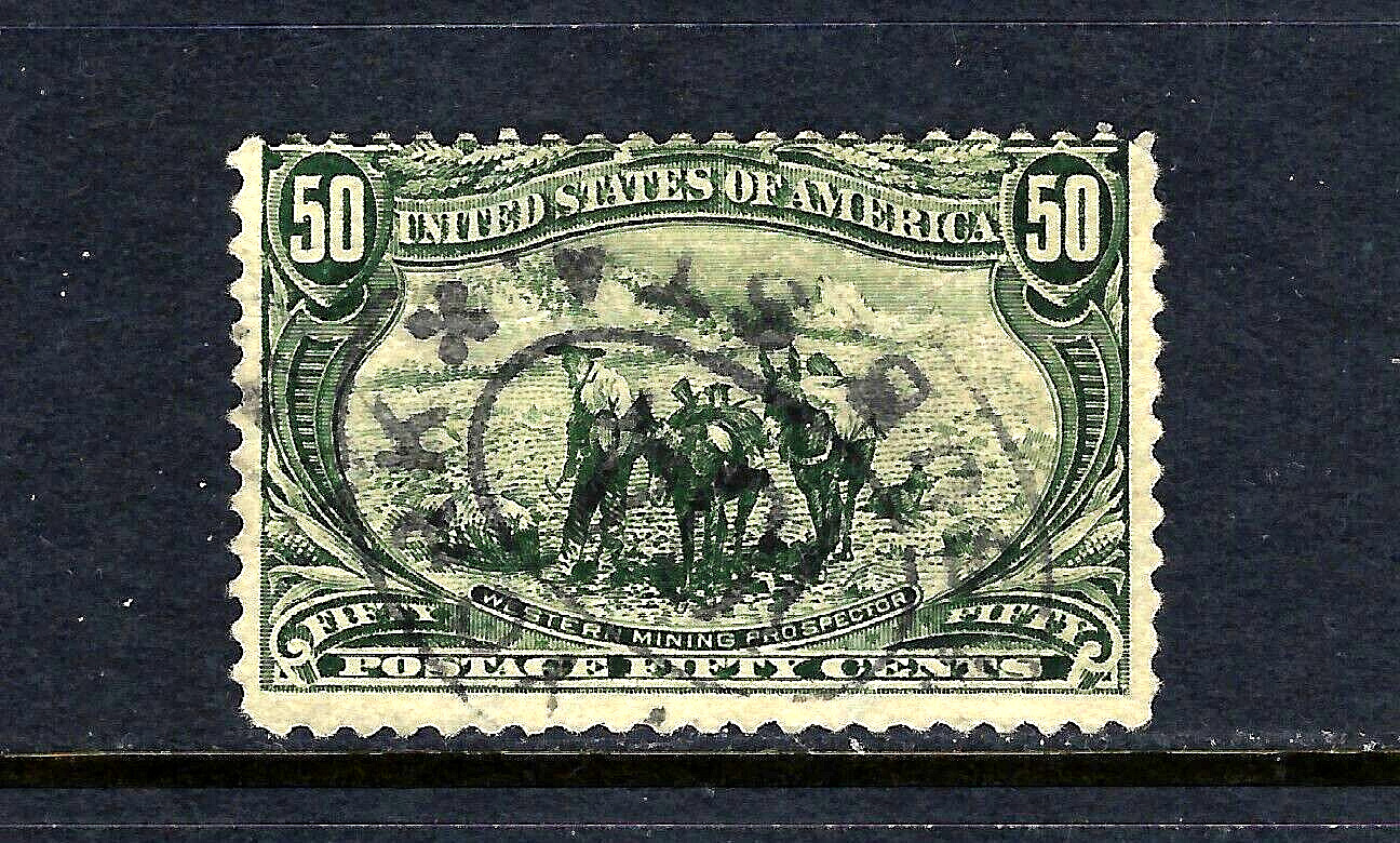 #291 US 50 Cent Sage Green Trans.Miss-Used-N/G-Fine-Vf | United States ...