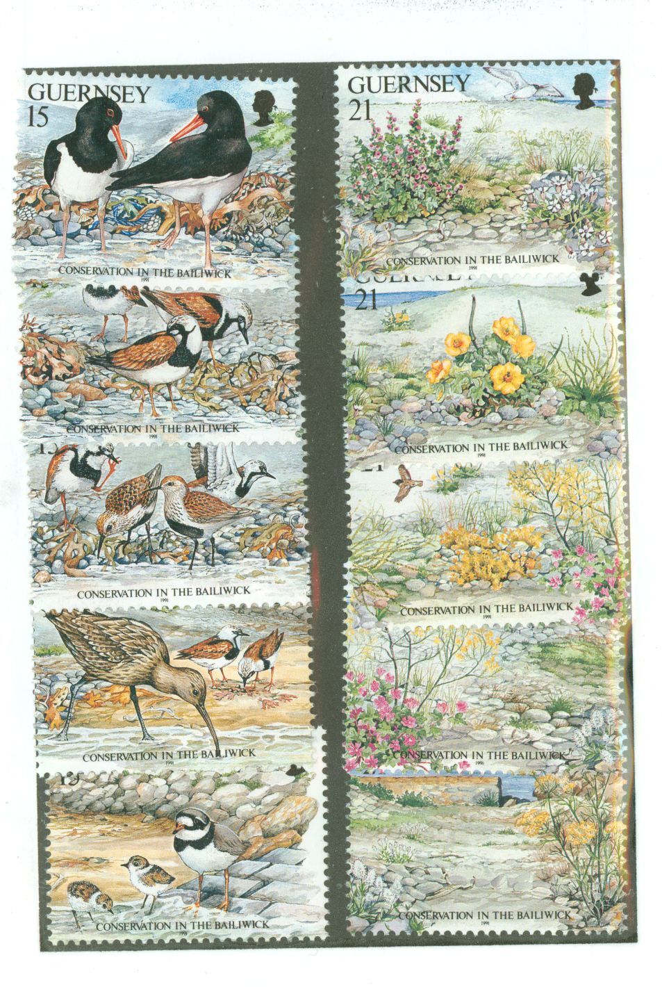 Guernsey #465a-466e Mint (NH) Single (Complete Set) (Flowers) | Europe ...