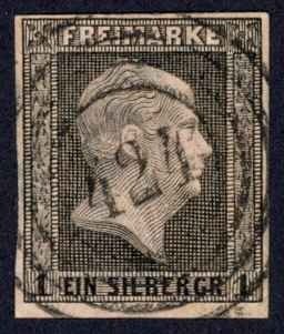 Germany Prussia Sc# 3 Used (b) 1850-1856 1sg King Frederick William IV ...