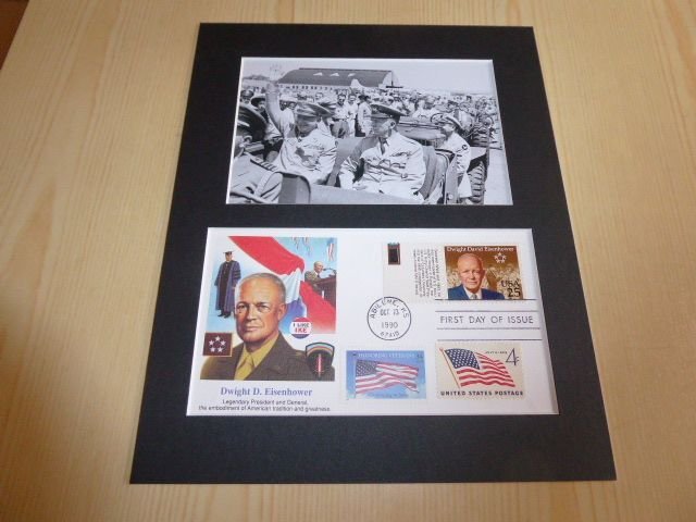 General Dwight Eisenhower WWII USA FDC Cover mounted photograph mount 8 ...