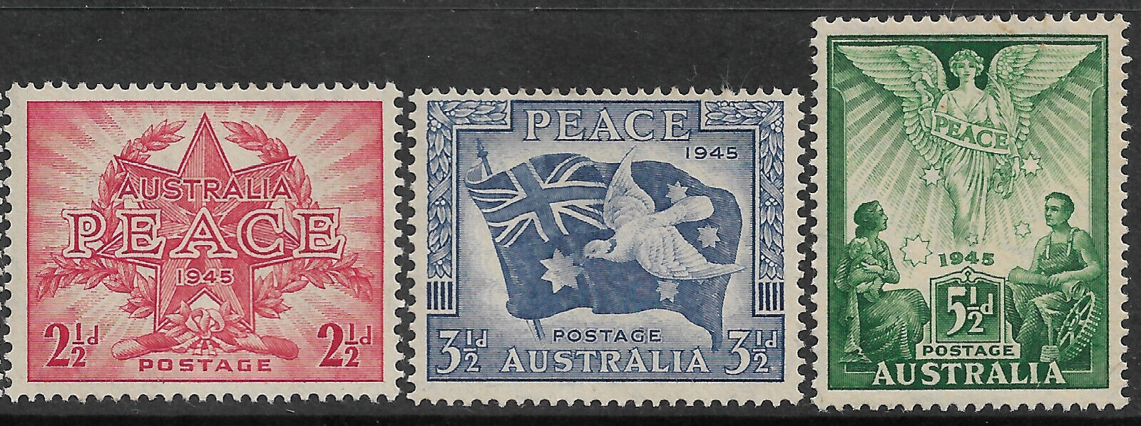 Australia Stamp Set - #200-202/A43 End of WWII OG Mint/LH 1946 ...