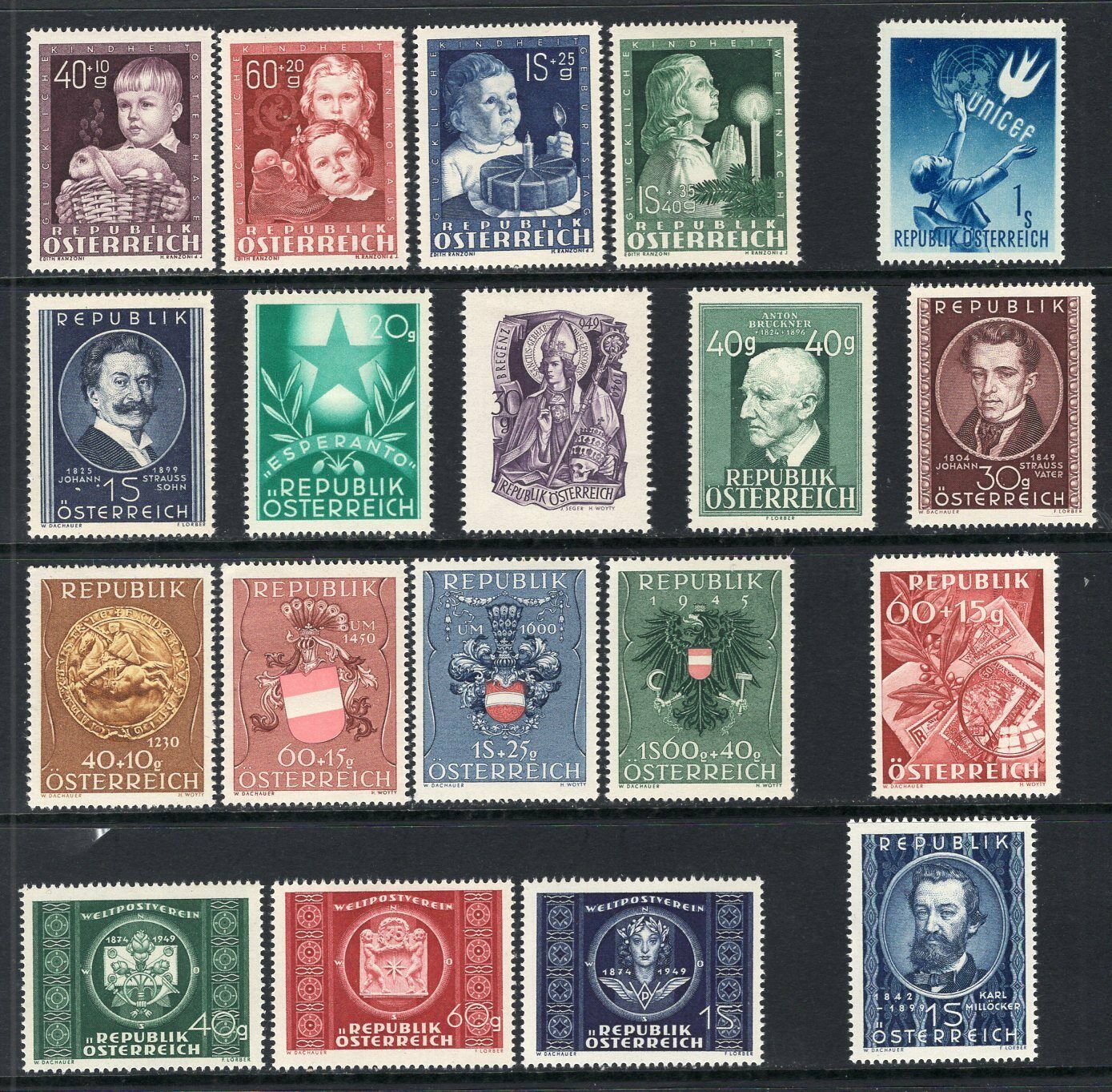 Austria 1949 Mint Selection Better Singles + Sets | Europe - Austria ...