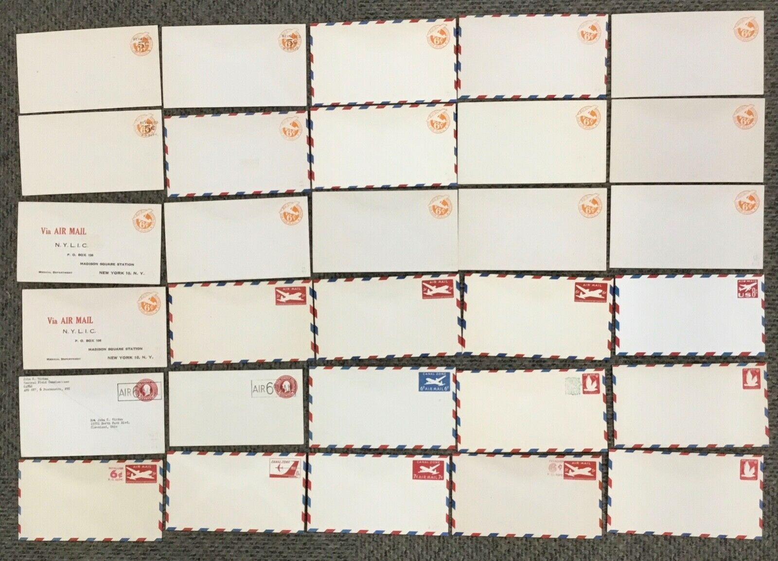 30 U.S. 1934-1962 Air Mail Envelope UC 3-UC 34 and Canal Zone UC 3 & UC ...