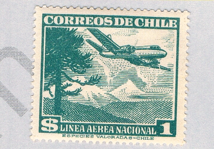 Chile Plane green 100c (AP128708) | Central & South America - Chile ...