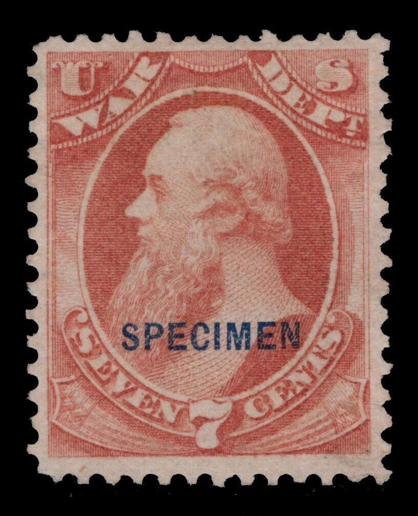 US Stamps #O87S WAR 7c Official Specimen VF/XF Choice CAT. $425+ LOT ...