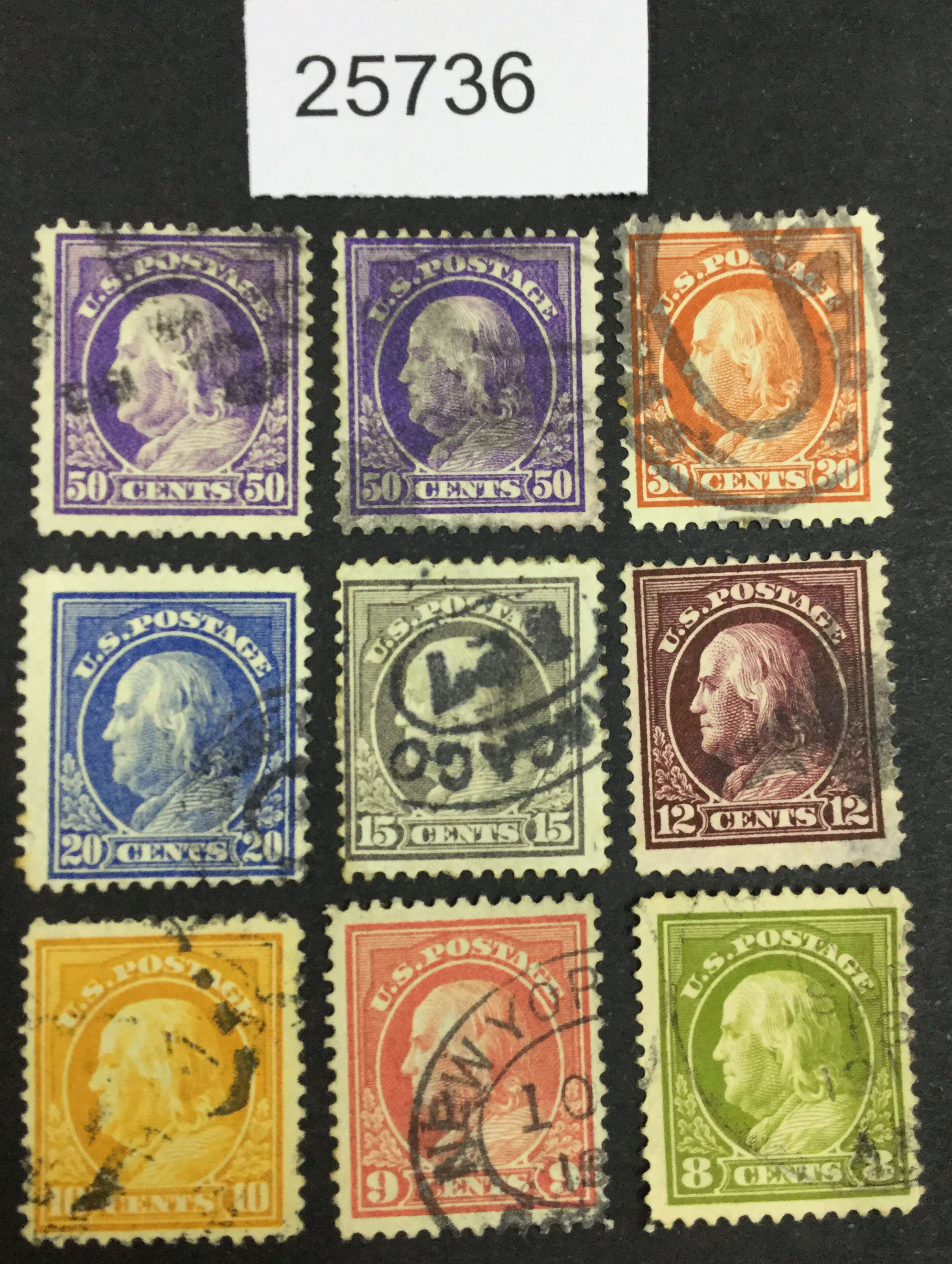 US Stamps #414-422 Used LOT #25736 | United States, General Issue Stamp ...