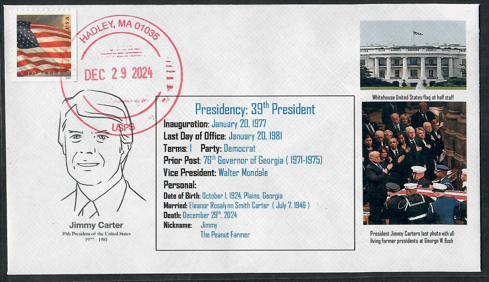 5874 - Postal History - President Jimmy Carter's Death - Wally Jr ...