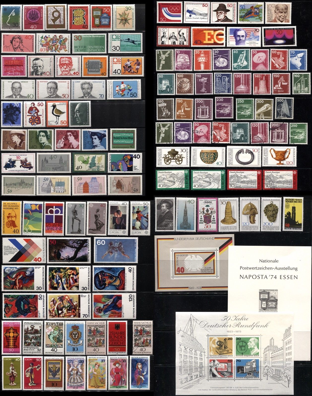 120+ GERMAN DEUTSCHE BUNDESPOST Stamps Postage Sheets Collection MINT ...