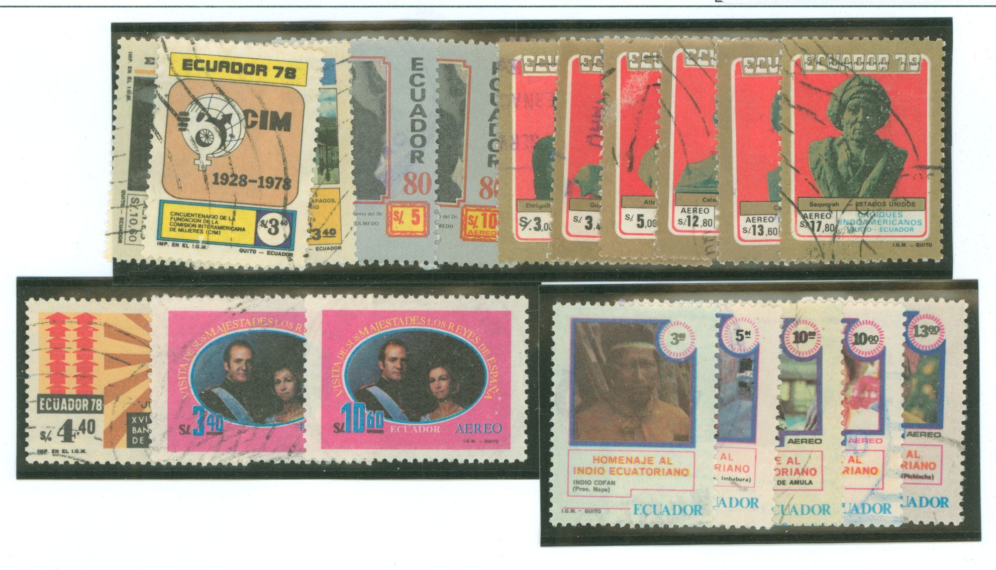 Ecuador #974/975/977/979/C651 Used Single | Central & South America ...