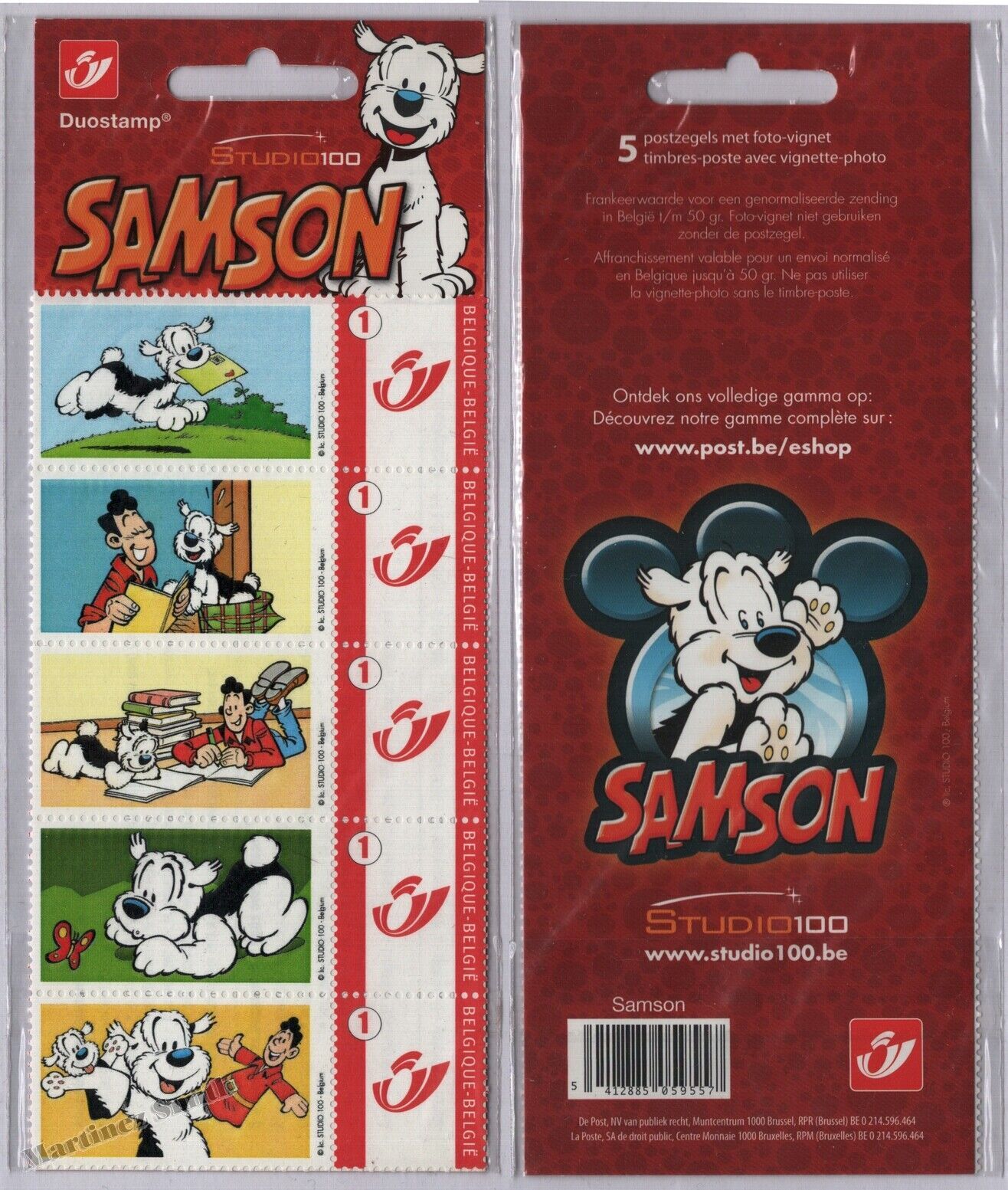 Belgium Duostamp Pack - Samson Studio 100 - 5 Stamps - Sealed | Europe ...