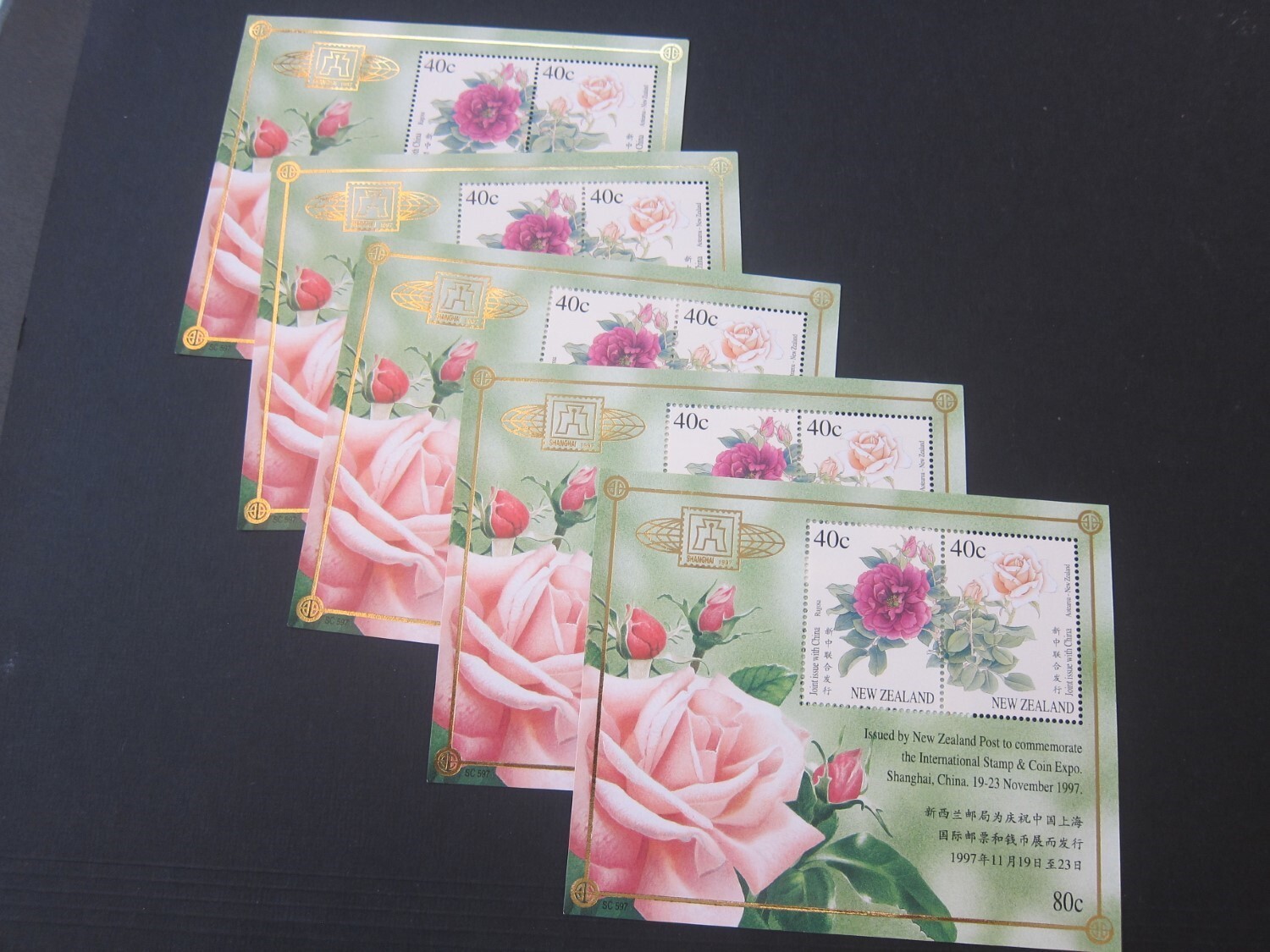 New Zealand 1997 Sc 1470c Shanghai Roses MS(5) set MNH | Australia ...