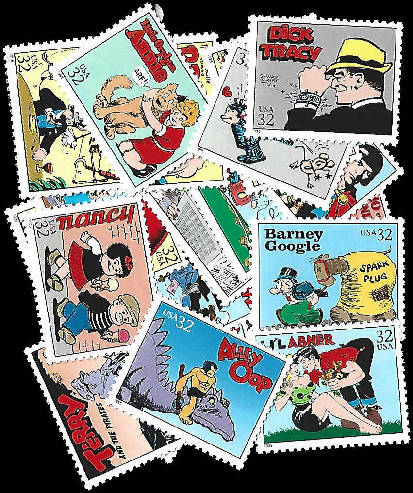 PCBstamps US #3000 Sgls $6.40(20x32c)Comic Strips, MNH, (3) | United ...