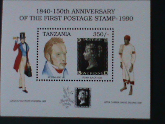 Tanzania-1990-Sc#677- 150th Anniv::1St Postage Stamp-Mnh--S/S-Vf Last ...