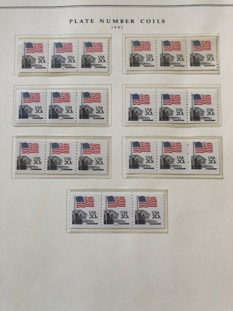 United States 16 Different Plate# Coil Strips - #2115 - See Scans ...